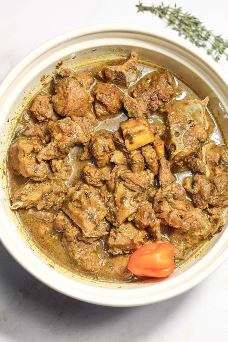 Trinidadian Curry Goat - Spoonful of Scrumptious
